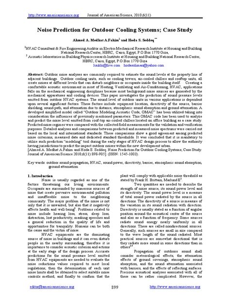 Noise Prediction Pdf Attenuation Sound