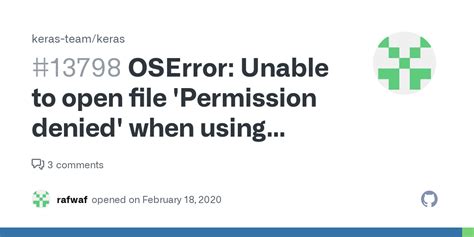 OSError Unable To Open File Permission Denied When Using Load Weights Despite Having The