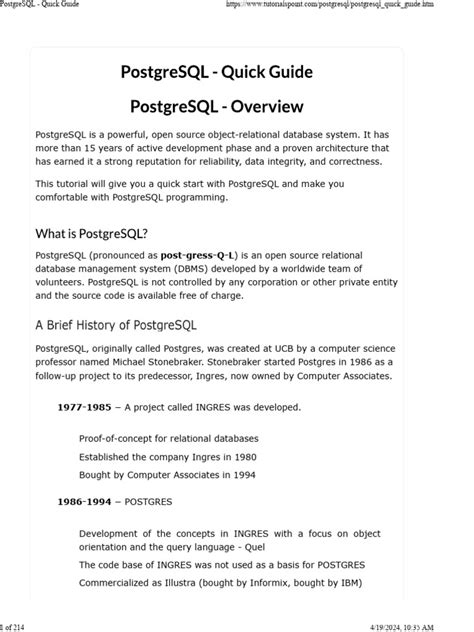 postgresql database sql fundamantals pdf postgre sql databases