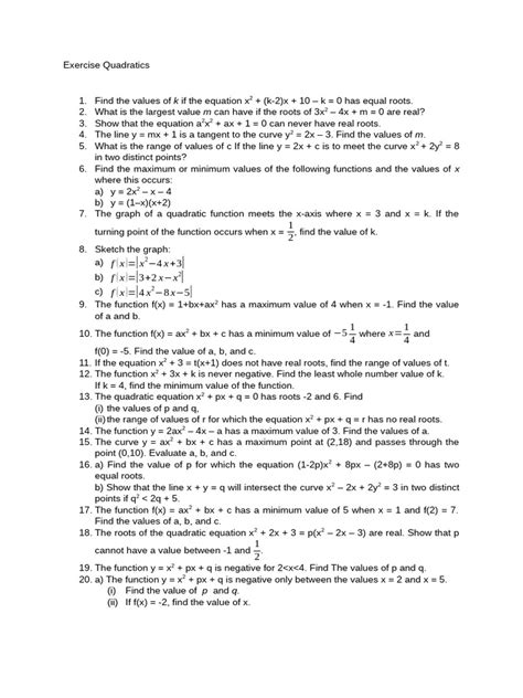 Worksheet Quadratics Pdf