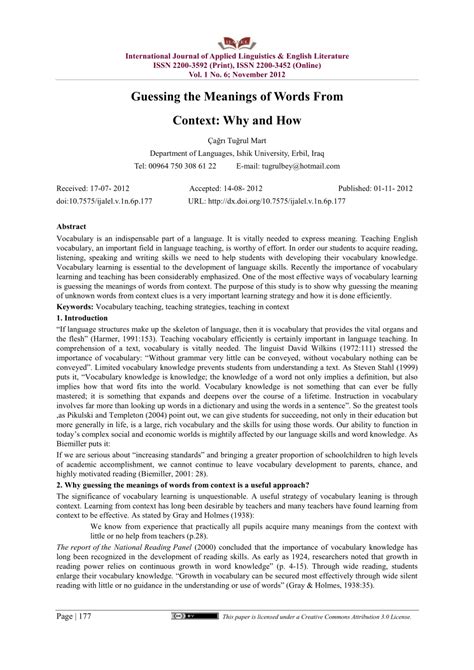 (PDF) Guessing the Meanings of Words From Context: Why and How