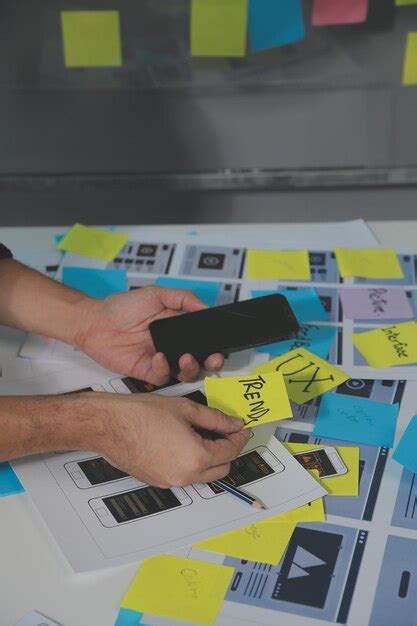 Premium Photo Ux Graphic Designer Creative Sketch Planning Application Process Development