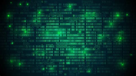 Abstract Futuristic Cyberspace With Binary Code Matrix Backgrou The