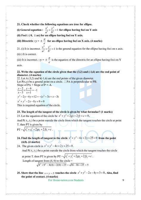 Important Questions For Class 11 Maths Chapter 11 Conic Section