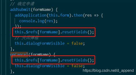 vue 使用this refs[‘表单名‘]清空表单数据没效果（注意添加prop属性） this refs paging清空数据 csdn博客