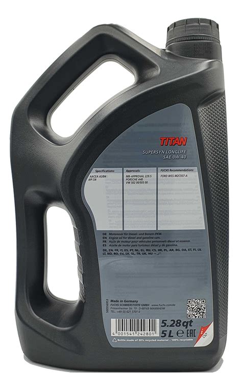 Fuchs Titan Supersyn Longlife 0W-40 5 Liter | 601425271