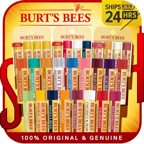 Genuine Burts Bees Lip Balm Variety Flavors Medicated Ultra
