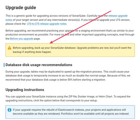 are there clear step by step instructions on how to upgrade sonarqube
