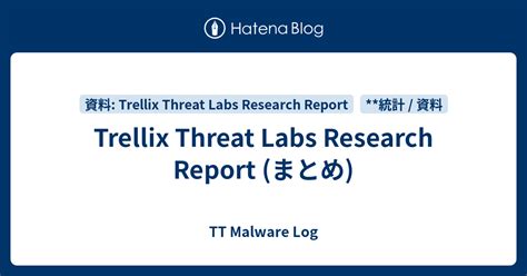 Trellix Threat Labs Research Report まとめ Tt Malware Log