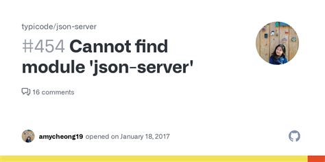 cannot find module json server · issue 454 · typicode json server
