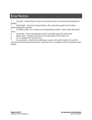 An Overview Of Unix Rootkits PDF Operating Systems Computer Software And Applications