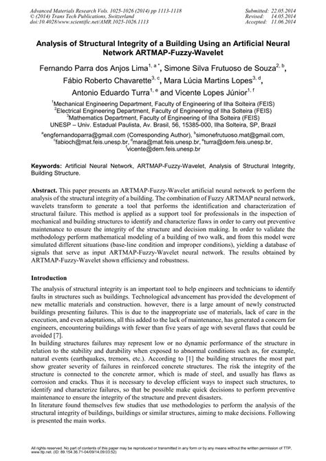 Pdf Analysis Of Structural Integrity Of A Building Using An Artificial Neural Network Artmap