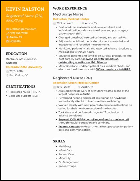 3 Med Surg Rn Resume Examples Proven To Work In 2024