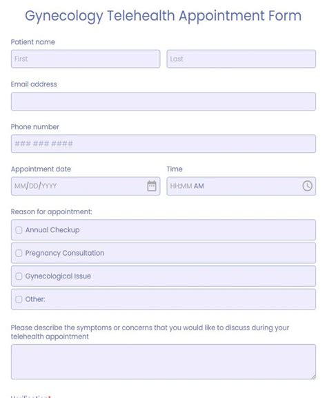 Free Ent Telehealth Appointment Form Template