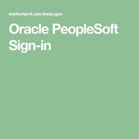 Oracle Peoplesoft Sign In Oracle Signs Hrms