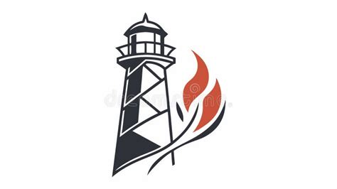Lighthouse With Flames Beacon Of Guidance And Strength Vector Design Generative Ai Stock
