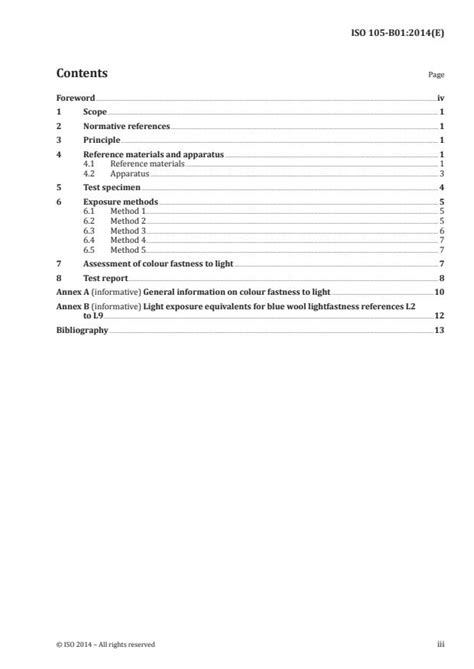ISO 105 B01 2014 Textiles Tests For Colour Fastness Part B01 Colour Fastness To Light