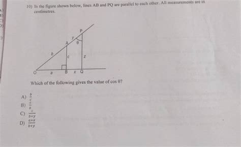 In The Figure Shown Below Lines AB And PQ Are Parallel To Each Other