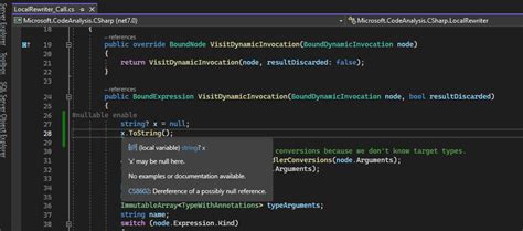 Nullable Warnings Not Appearing In Ide · Issue 67839 · Dotnetroslyn