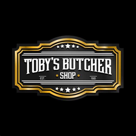 Create A Bold Vintage Gold Frame Logo For Tobys Butcher Shop Logo Design Contest