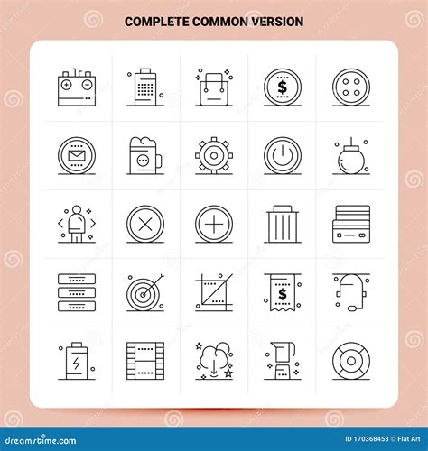 Outline 25 Complete Common Version Icon Set Vector Line Style Design