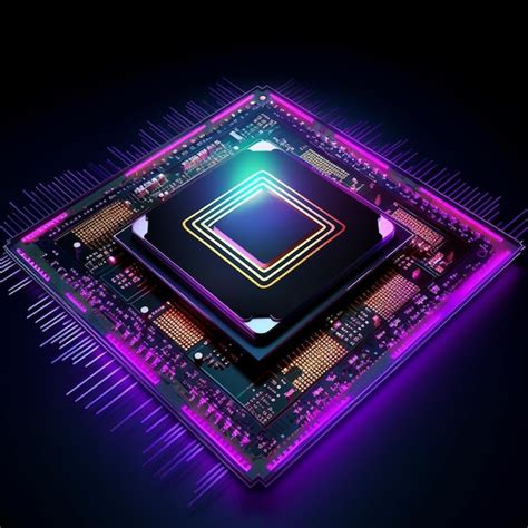 Premium Ai Image Central Computer Processor With Neon Lights