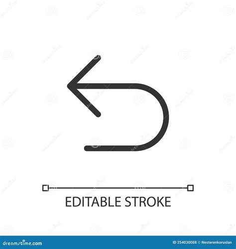undo pixel perfect linear ui icon stock vector illustration of