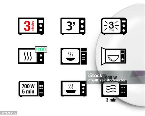 전자 레인지 아이콘 세트 벡터 일러스트 레이 션 흰색 배경은 당신의 디자인에 대한 준비 전자레인지에 대한 스톡 벡터 아트 및