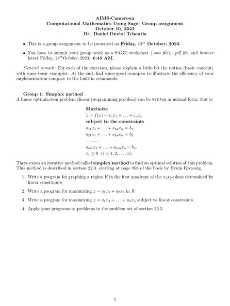 Group Assignment Sagemath2023 Pdf Number Theory Numerical Analysis