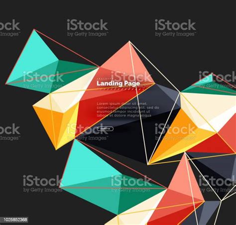다각형 기하학적 인 디자인 추상적인 모양 만든 삼각형 유행 배경 0명에 대한 스톡 벡터 아트 및 기타 이미지 0명 결정체 곧은 Istock