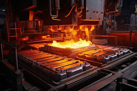 Machine For Induction Heating Of Metal A Metal Rod Heated In An Induction Furnace Hot Metal