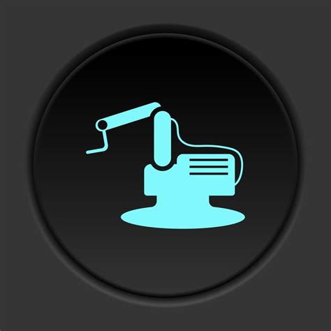 Dark Button Icon Robot Technology Industry Factory Button Banner Round
