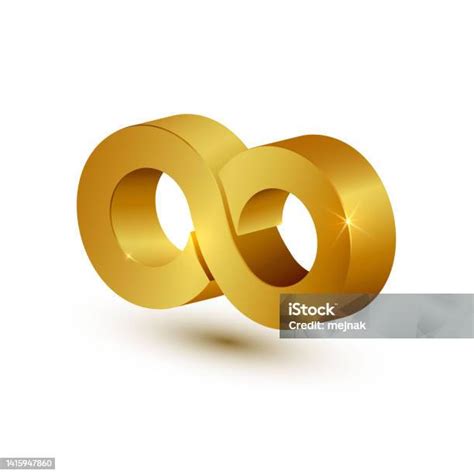 무한대 기호 흰색 배경에 고립 된 황금색 3d 끝없는 기호 벡터 0명에 대한 스톡 벡터 아트 및 기타 이미지 0명 3차원 형태 개념 Istock