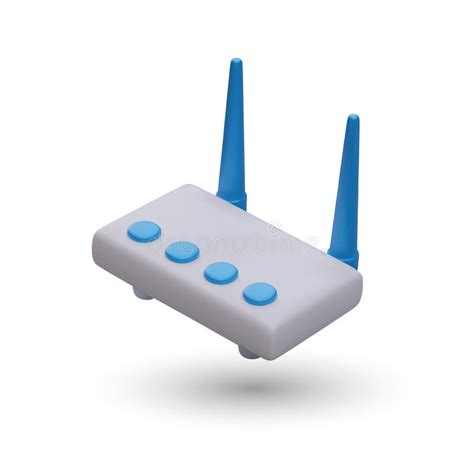 Side View Of 3d Router Realistic With Blue Buttons And Antennas Stock Vector Illustration Of Side View Of 3d Router Realistic With Blue Buttons And Antennas Stock Vector Illustration Of