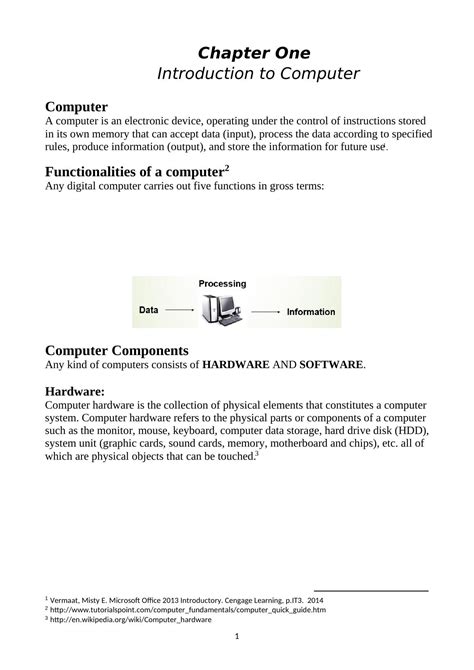 Chapter 1 Introduction To Computer