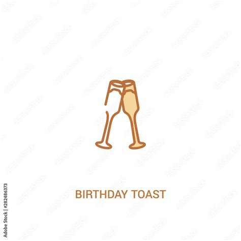 Birthday Toast Concept 2 Colored Icon Simple Line Element Illustration Outline Brown Birthday