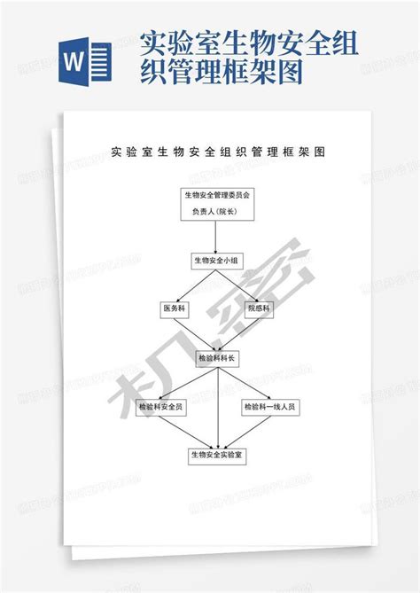 实验室生物安全组织管理框架图word模板下载 编号qjxjywda 熊猫办公
