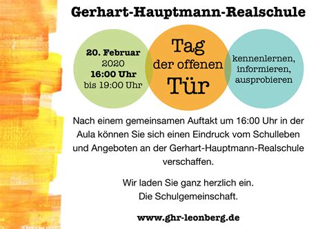 Tag der offenen Tür Gerhart Hauptmann Realschule
