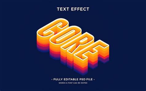 premium psd isometric text effect