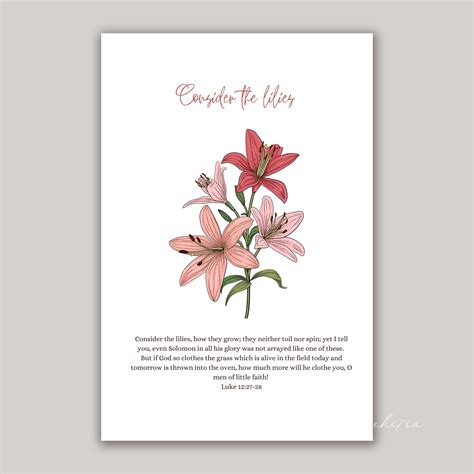 Consider The Lilies Consider How The Wild Flowers Grow Bible Quote