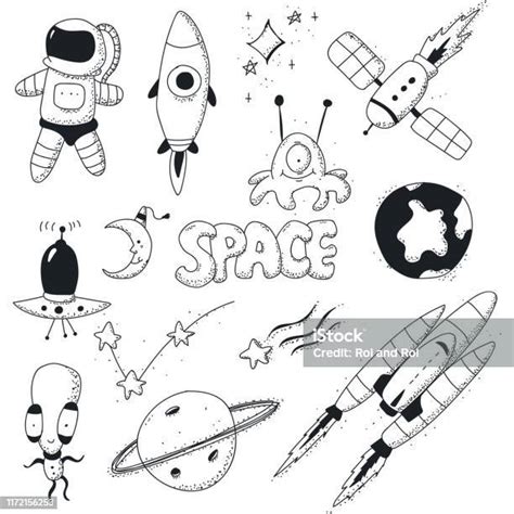 공백 낙서 벡터 스케치 아이콘은 흰색 배경에 격리 설정됩니다 낙서 드로잉에 대한 스톡 벡터 아트 및 기타 이미지 낙서 드로잉 디자인 우주 비행사 Istock