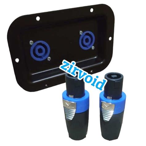 Besi Tebal Import Plat Box Speaker Input Output Soket Spikon Panel