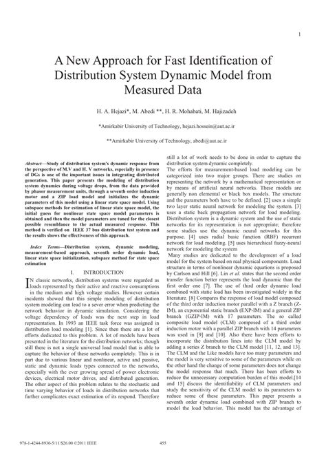 pdf a new approach for fast identification of distribution system