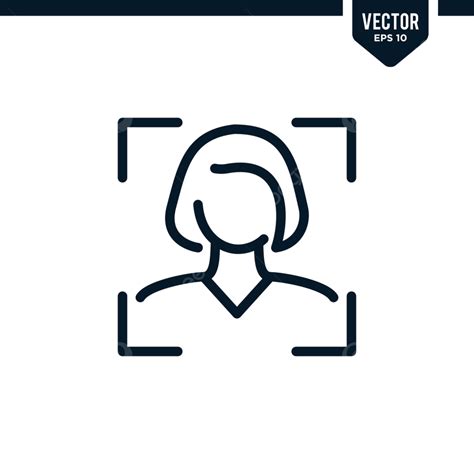 Face Recognition Or Face Detection Icon Collection In Outlined Or Line