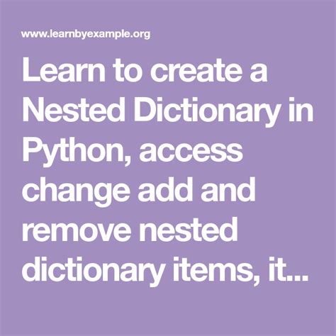 Python Nested Dictionary Learn By Example Dictionary In Python