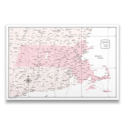 Massachusetts Poster Maps — Conquest Maps Llc