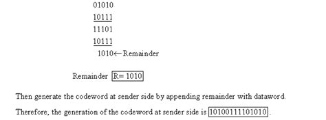 solved q given the data word 1010011010 and divisor 10111 i