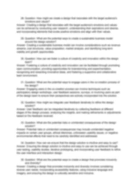 Solution 100 Design Thinking Methodologies Questions And Answers