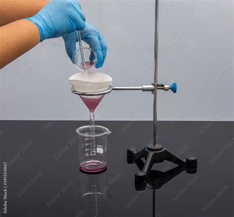 Filter Paper In Laboratory Scientists Are Chemical Filtration By