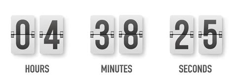realistic flip countdown clock counter timer flat vector image